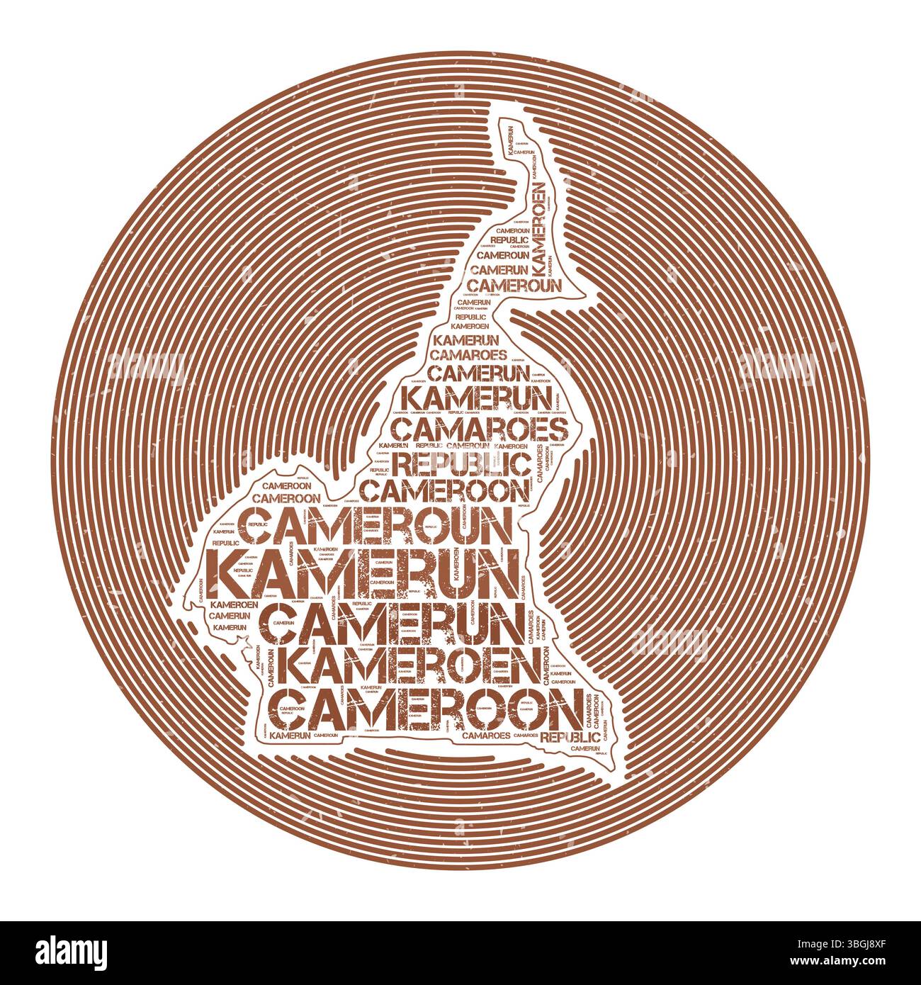 Cameroon Vector Image. Country round logo design. Cameroon poster in ...