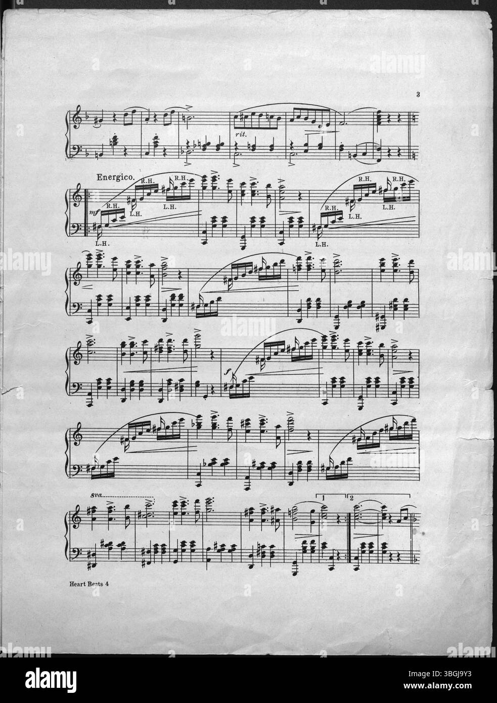 The 1913 sheet music for *Heart Beats* by Martin Greenwald shows a ...
