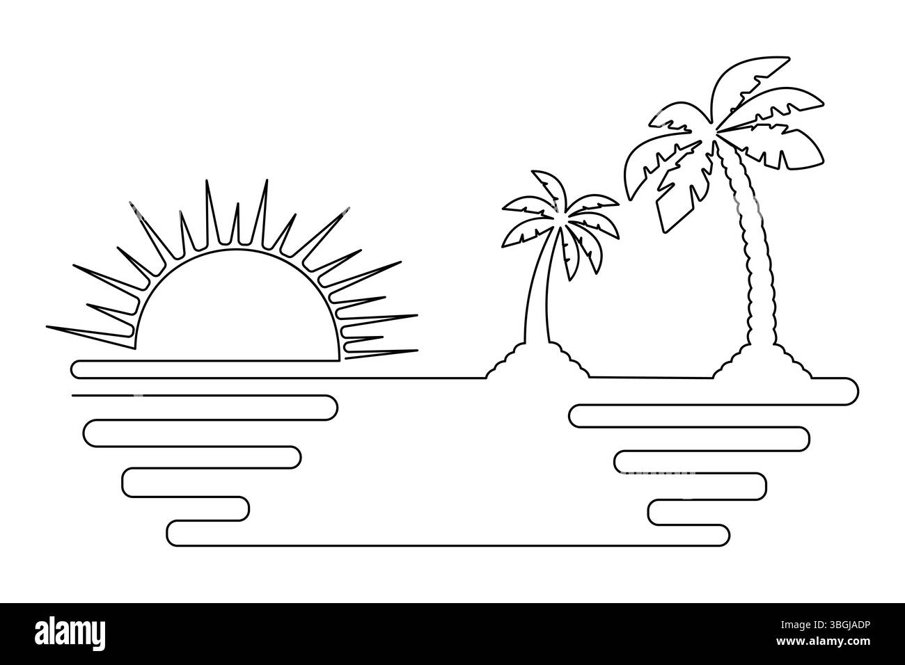 Minimal beach art Stock Vector Images - Alamy