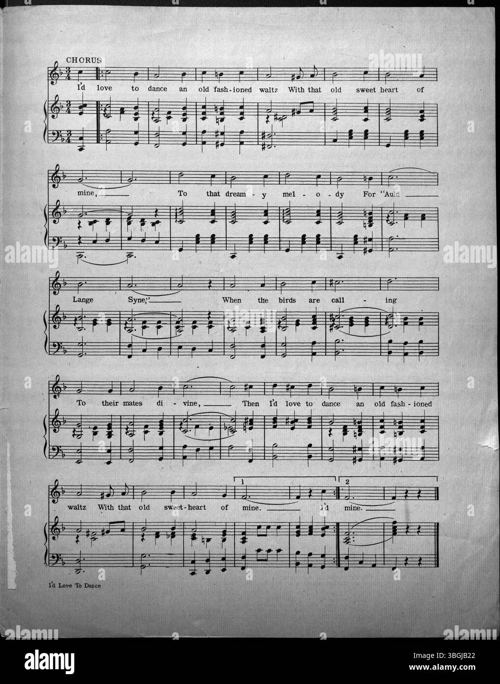 The 1908 cover of 'I'd Love to Dance an Old Fashioned Waltz' shows a ...