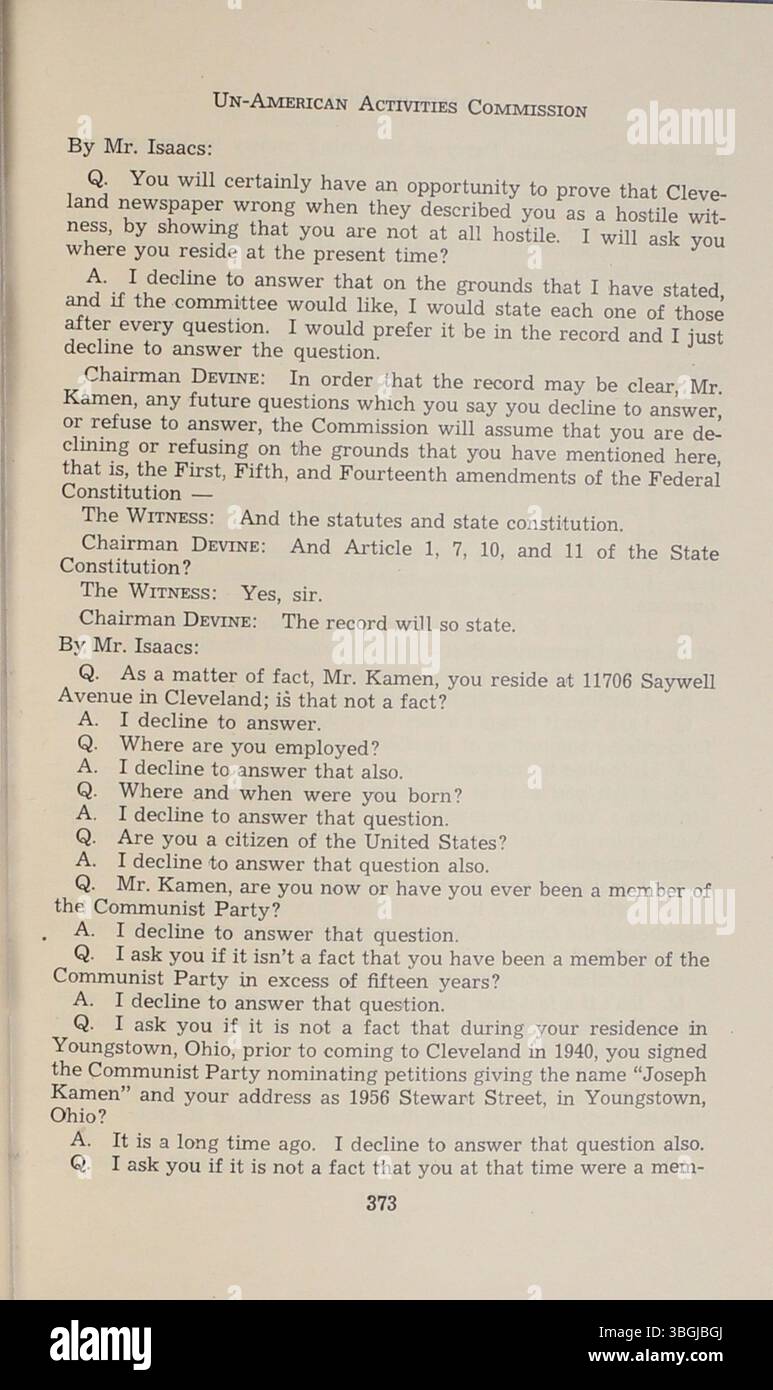 The 1954 Ohio Un-American Activities Commission report includes ...