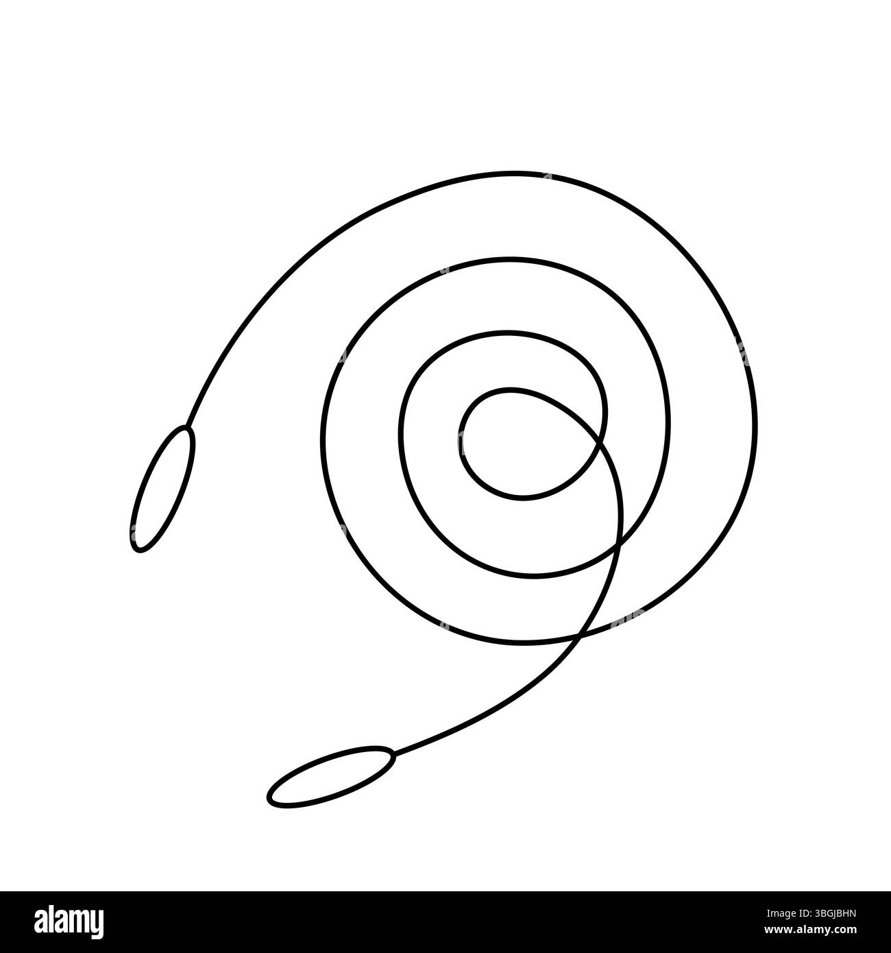 Skipping rope with curved handles and a flexible cord simple outline ...