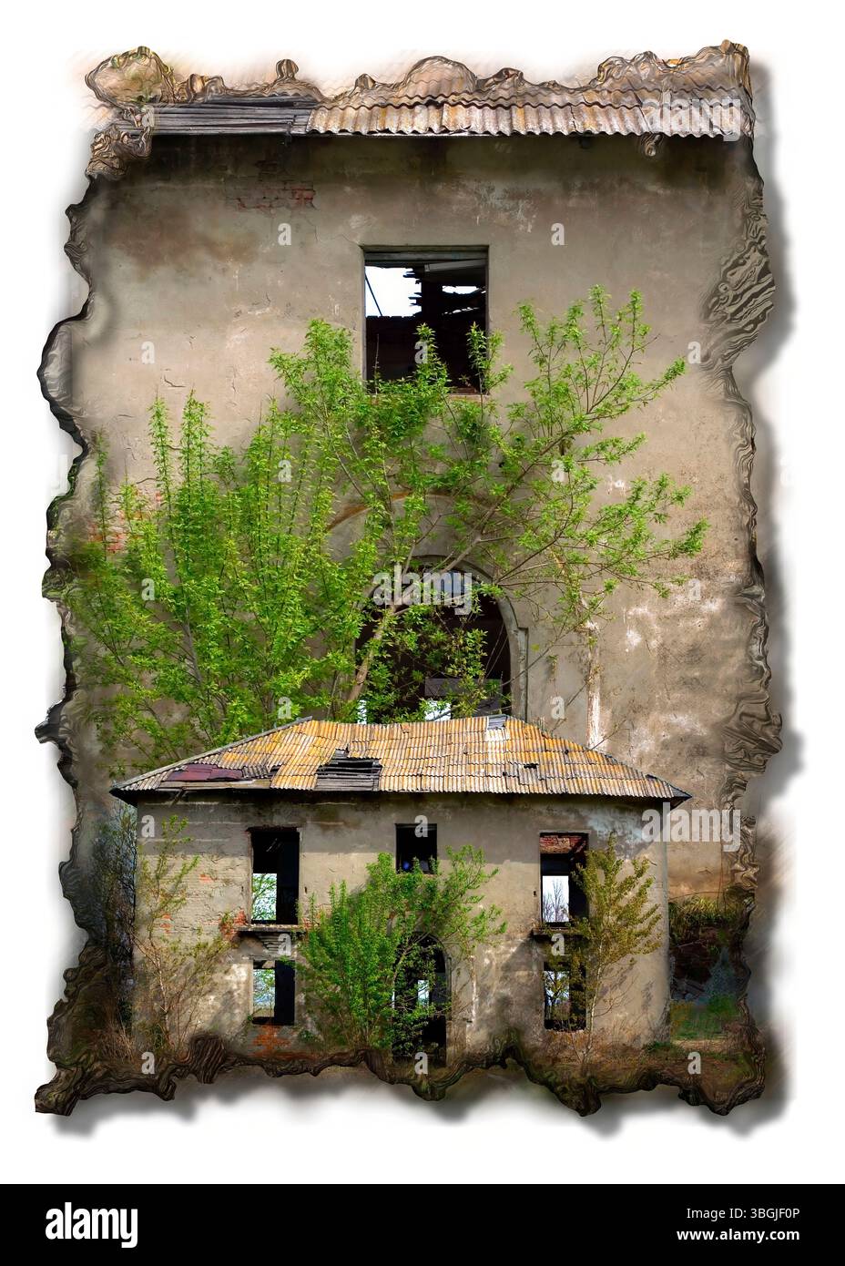 Trees building in background blue Cut Out Stock Images & Pictures - Alamy