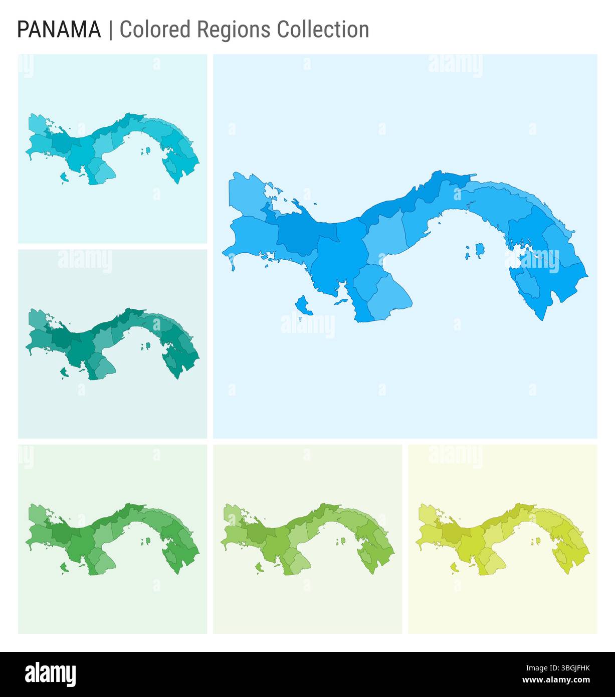 Panama map and their provinces hi-res stock photography and images - Alamy