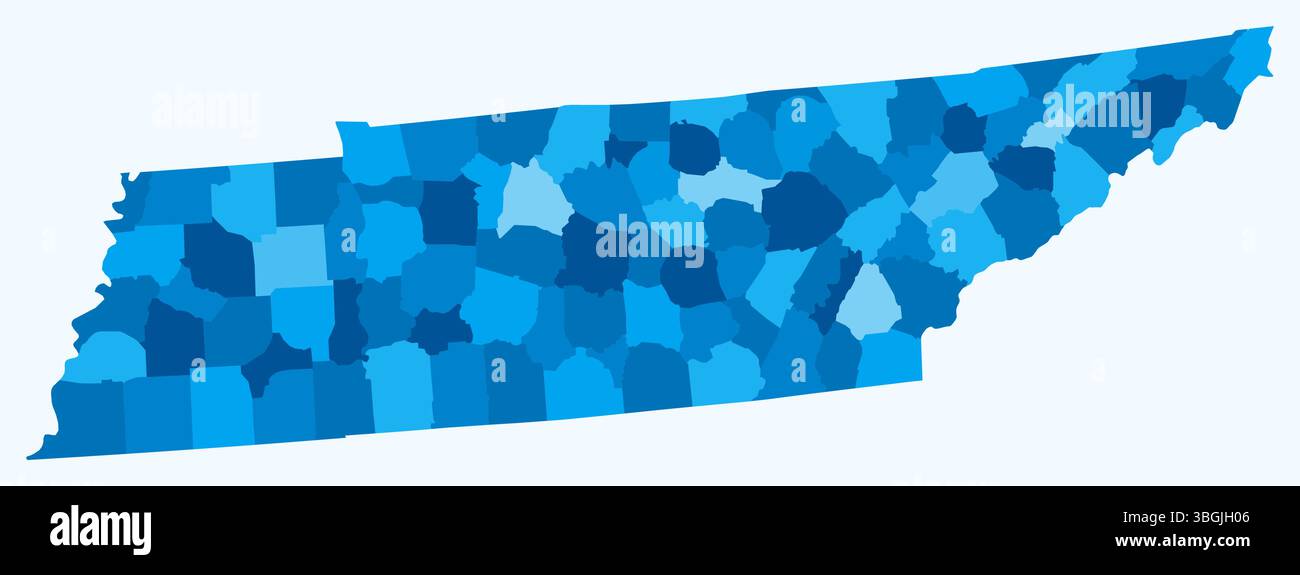 Map of Tennessee with counties. Just a simple state border map with ...