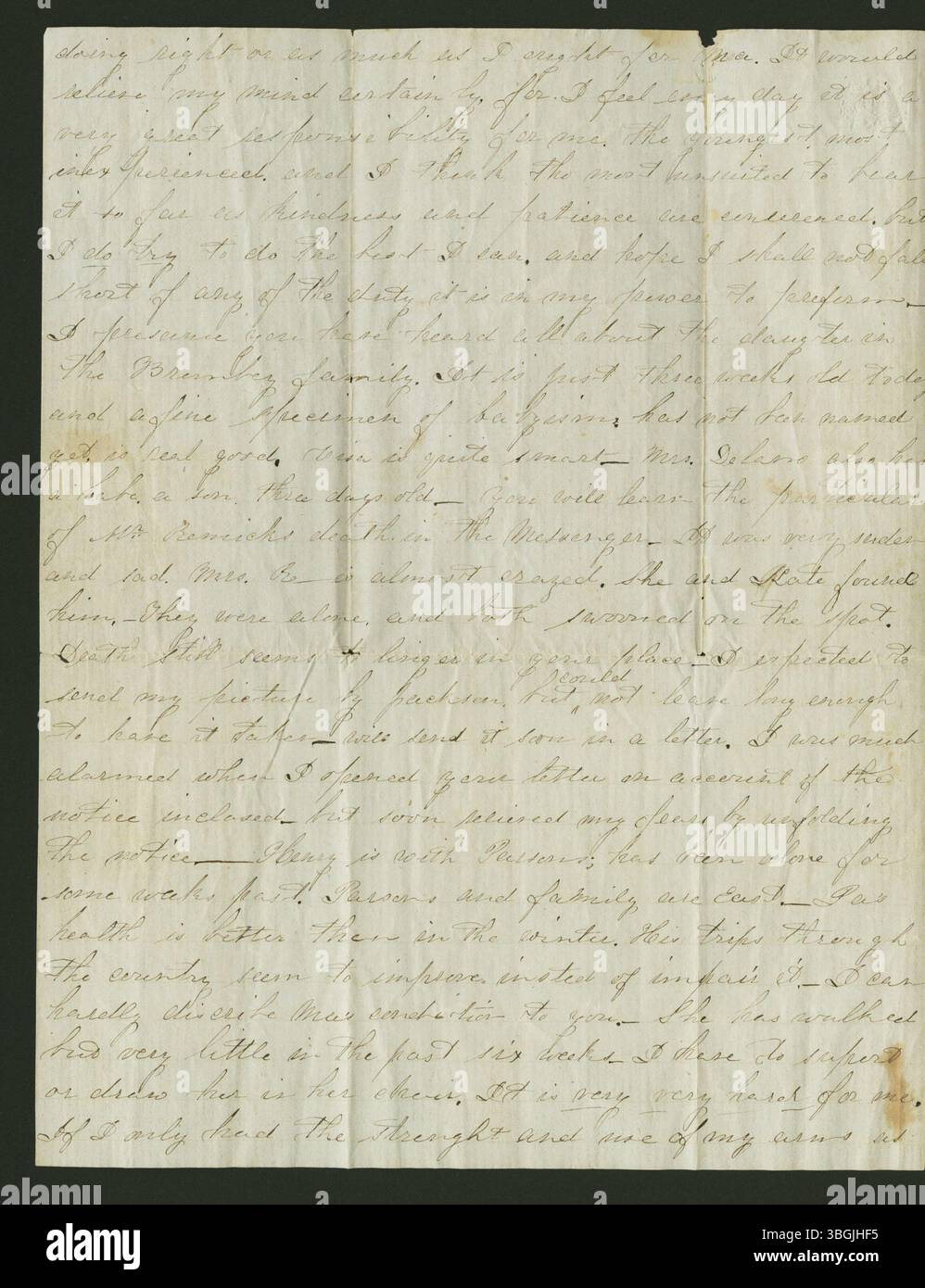 Maria Van Vorhes writes a letter on June 8, 1860, to her sister, Libbie ...