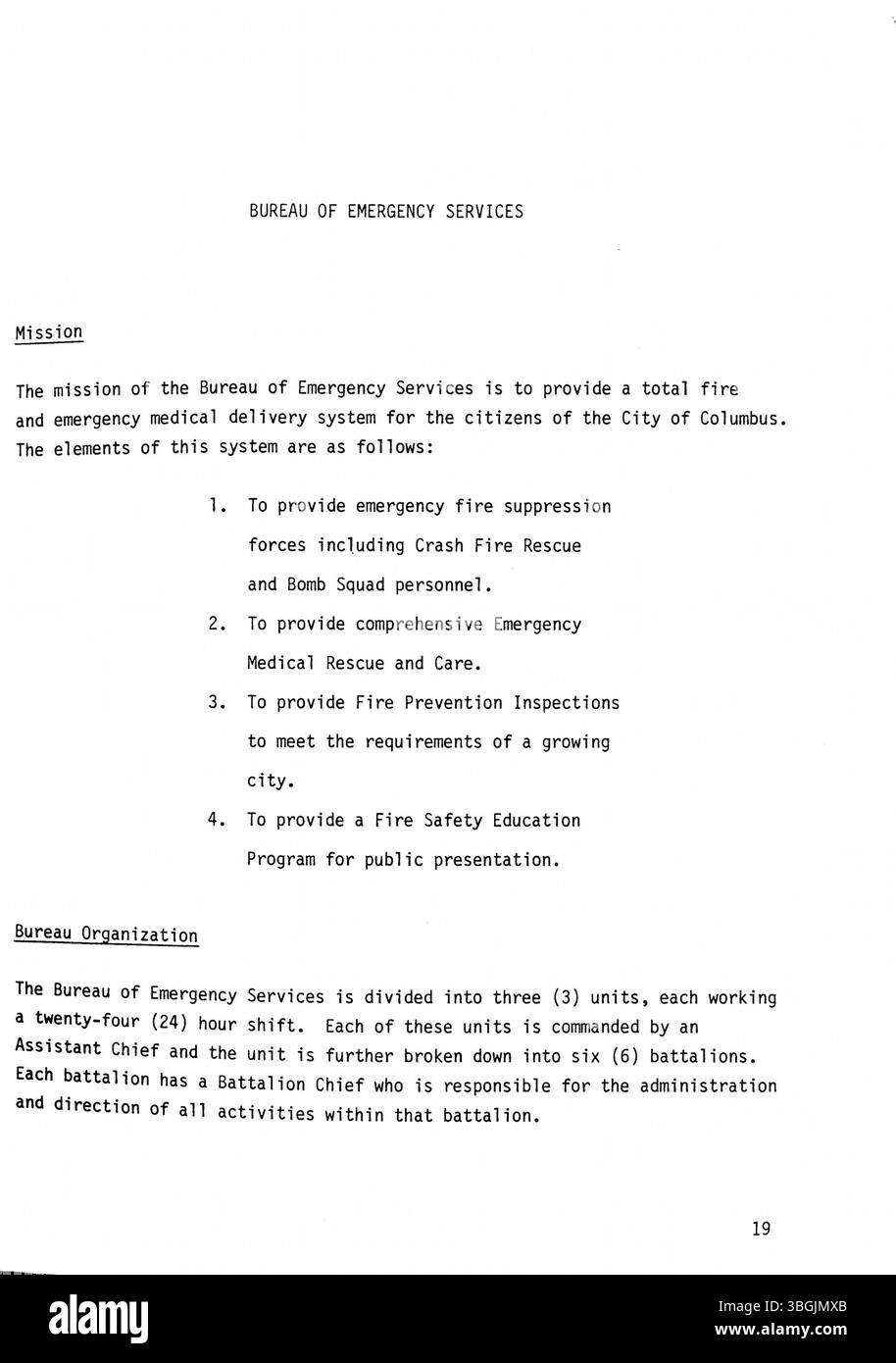 The 1986 Columbus Division of Fire annual report provides an overview ...