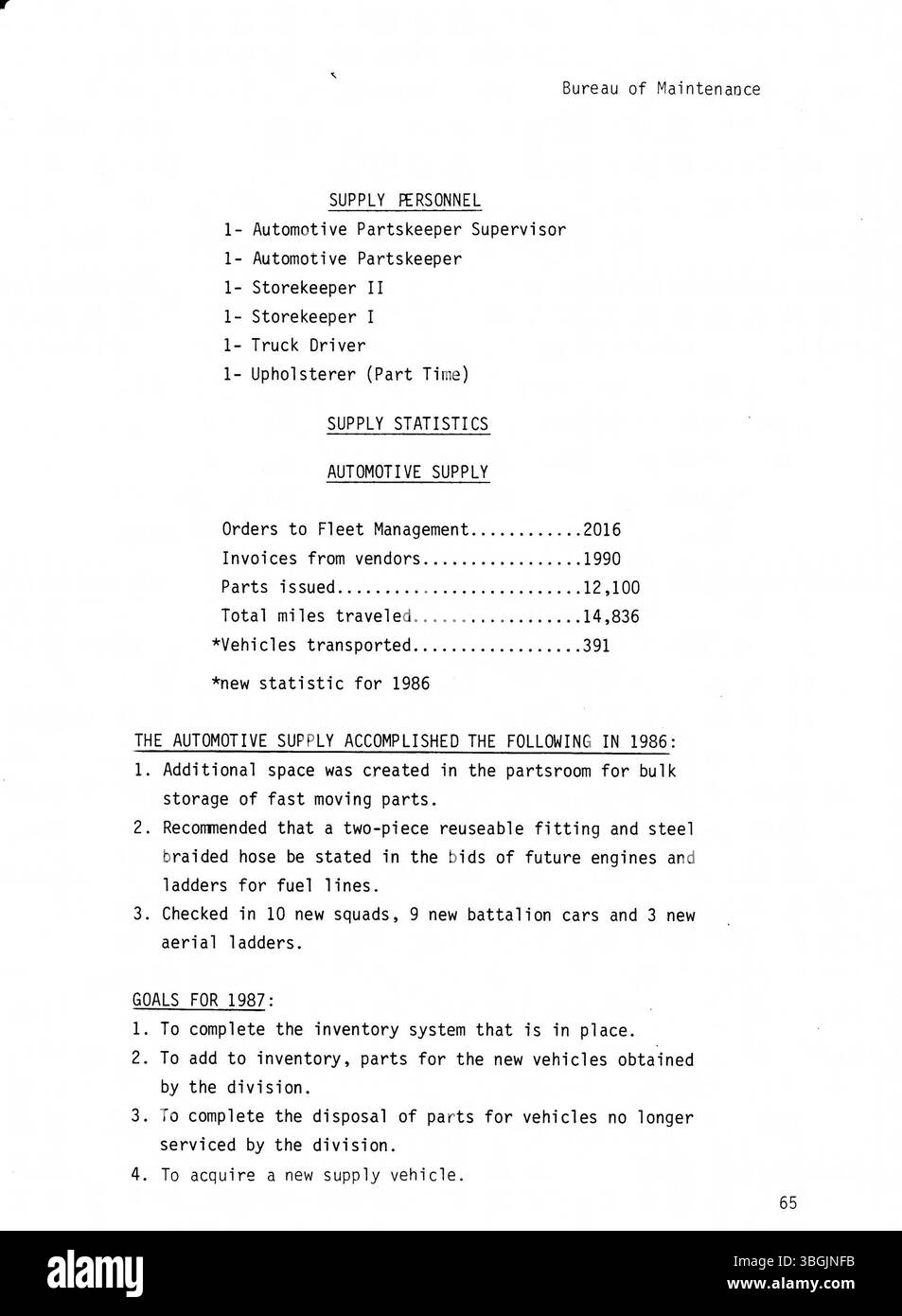 This section of the Columbus Division of Fire Annual Report (1986 ...