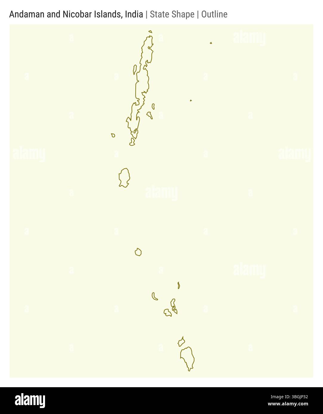 Andaman and Nicobar Islands, India. Simple vector map. State shape ...