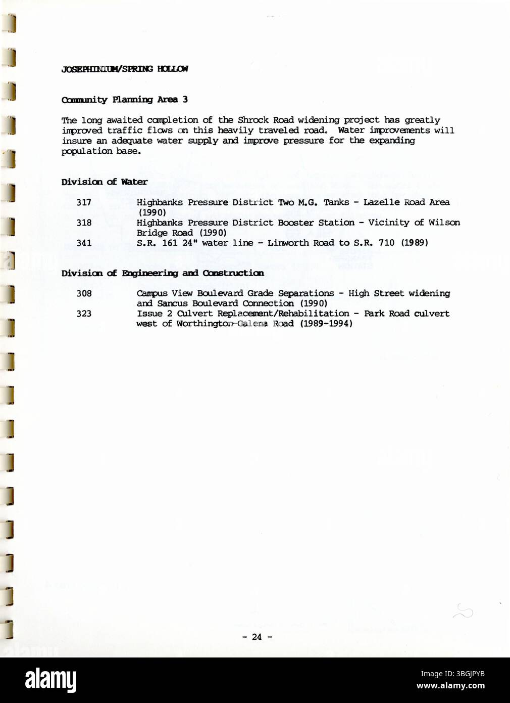 The 1989 Capital Improvements Program for Columbus outlines non ...