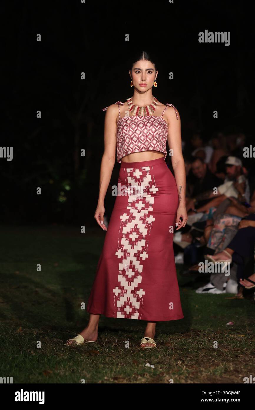 MIAMI BEACH, FLORIDA - JUNE 01: Model walks the runway at the Kene Kaya ...