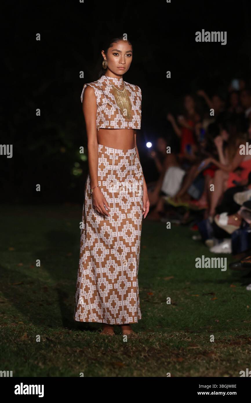 MIAMI BEACH, FLORIDA - JUNE 01: Model walks the runway at the Kene Kaya ...