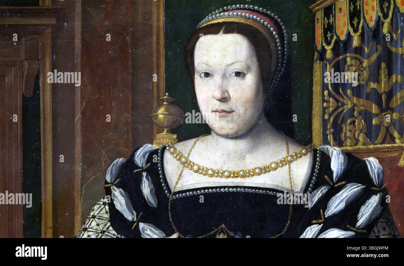 CATHERINE de MEDICI (1519-1589) Queen of France Detail of painting by ...