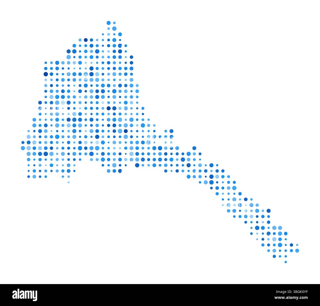 Eritrea Dot Map Country Digital Style Shape Eritrea Vector Image Country Shape Blue Circular
