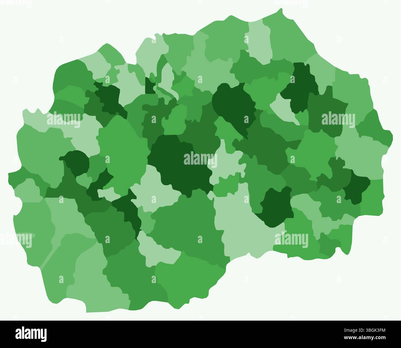 Map of North Macedonia with regions. Just a simple country border map ...