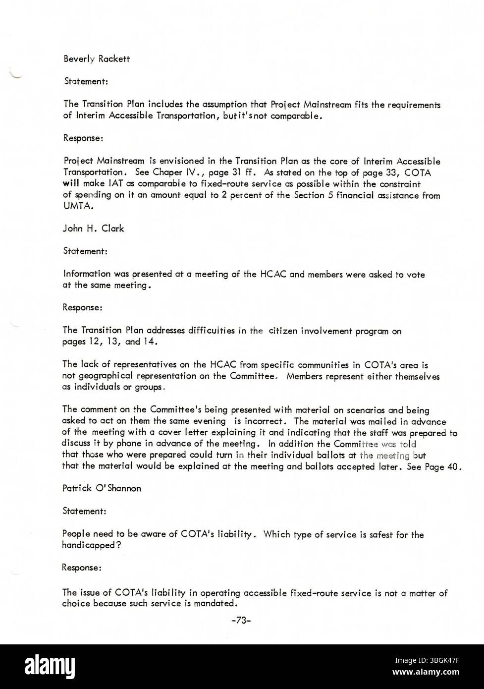 The 1980 Transition Plan outlines how the local transit system will be ...