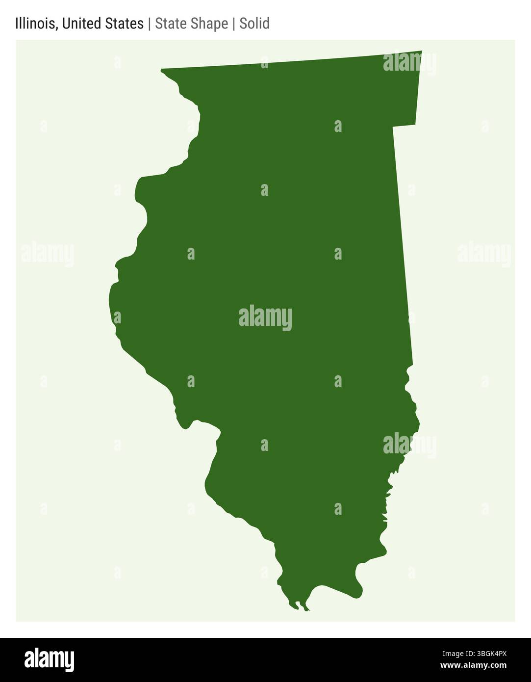 Illinois, United States. Simple vector map. State shape. Solid style ...