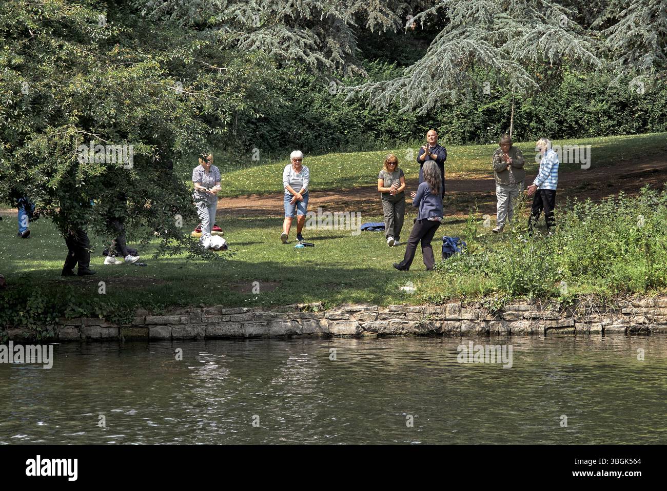 Tai Chi and Qigong, Chinese exercise, outdoor, group of people ...