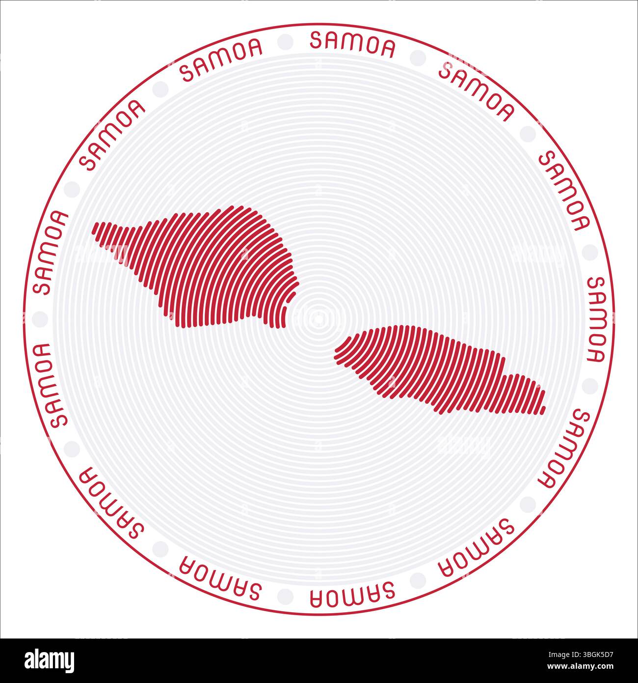 Samoa round logo design. Country shape build of rings. Samoa text ...