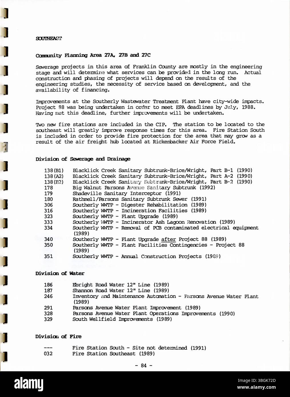 The 1989 report on Columbus’ Capital Improvements Program (CIP ...