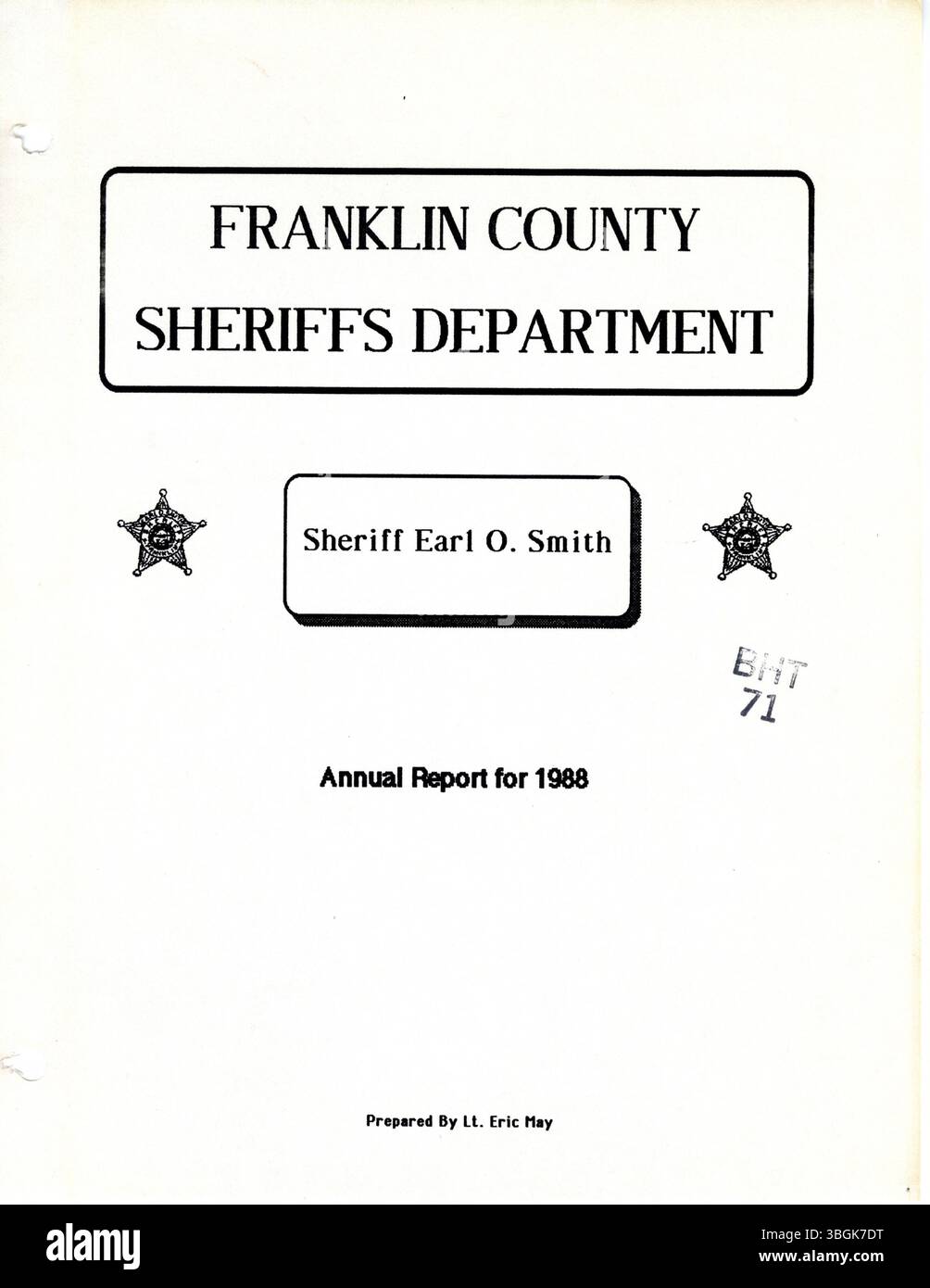 The Franklin County Sheriff's Office annual report for 1988 provides insights into police ...