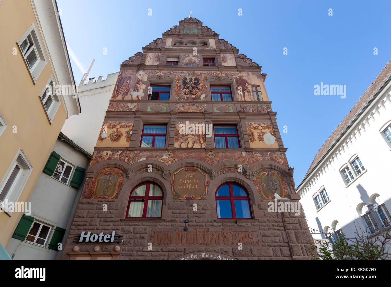 KONSTANZ, GERMANY - APRIL 5, 2025: A striking low-angle view of the ...