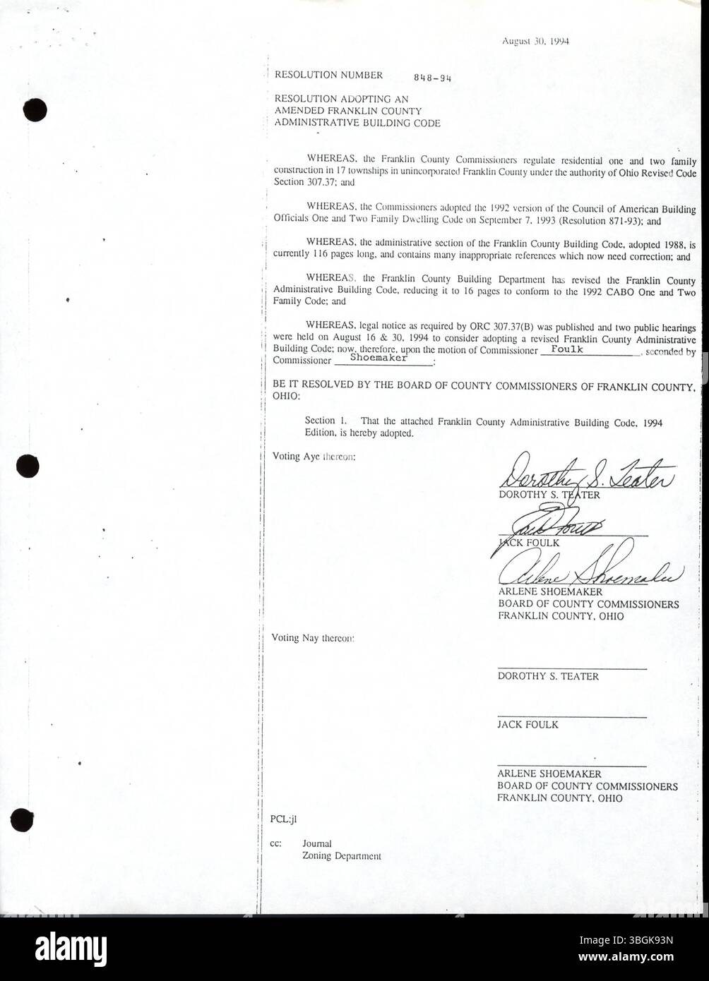 The 1988 Franklin County Building Code, with 1994 revisions ...