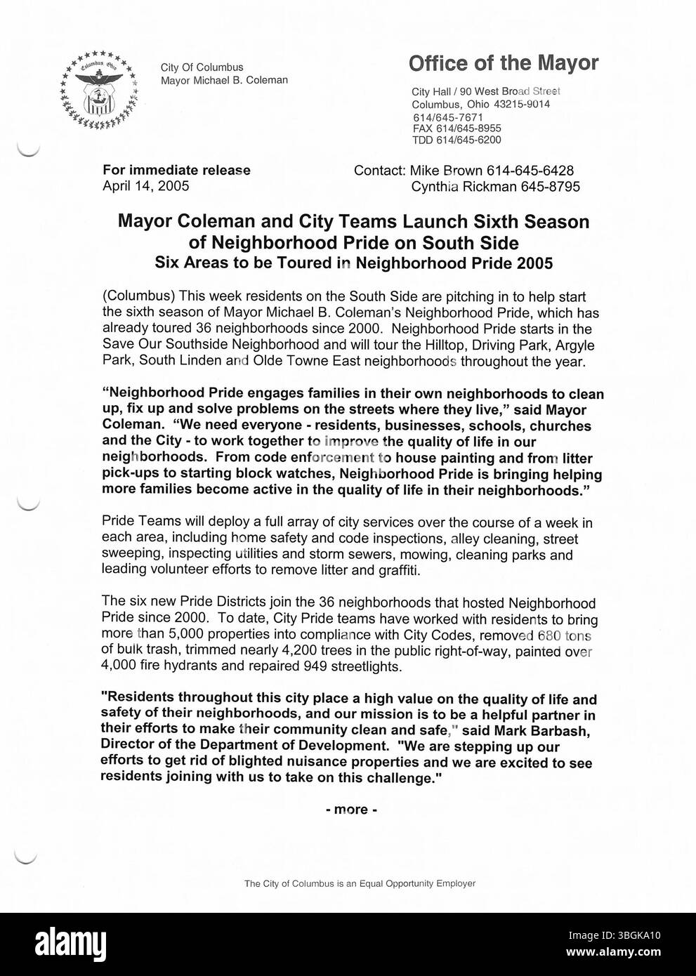 Columbus city council Cut Out Stock Images & Pictures - Alamy