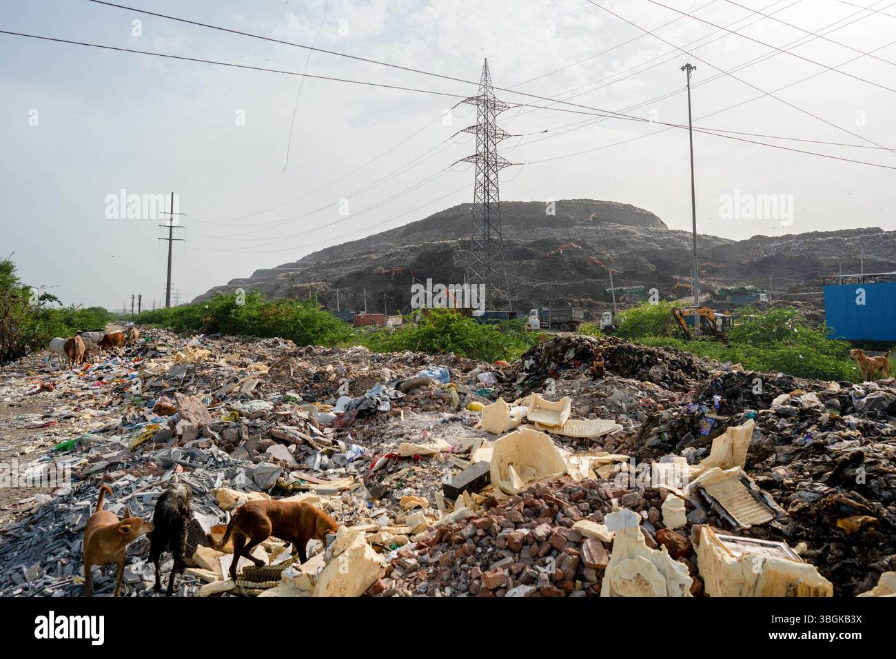 General view of one of Indiaís largest landfills, known as a 'garbage ...