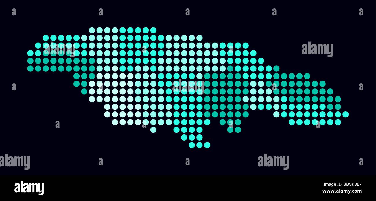 Jamaica dotted map. Digital style map of the country on dark background ...