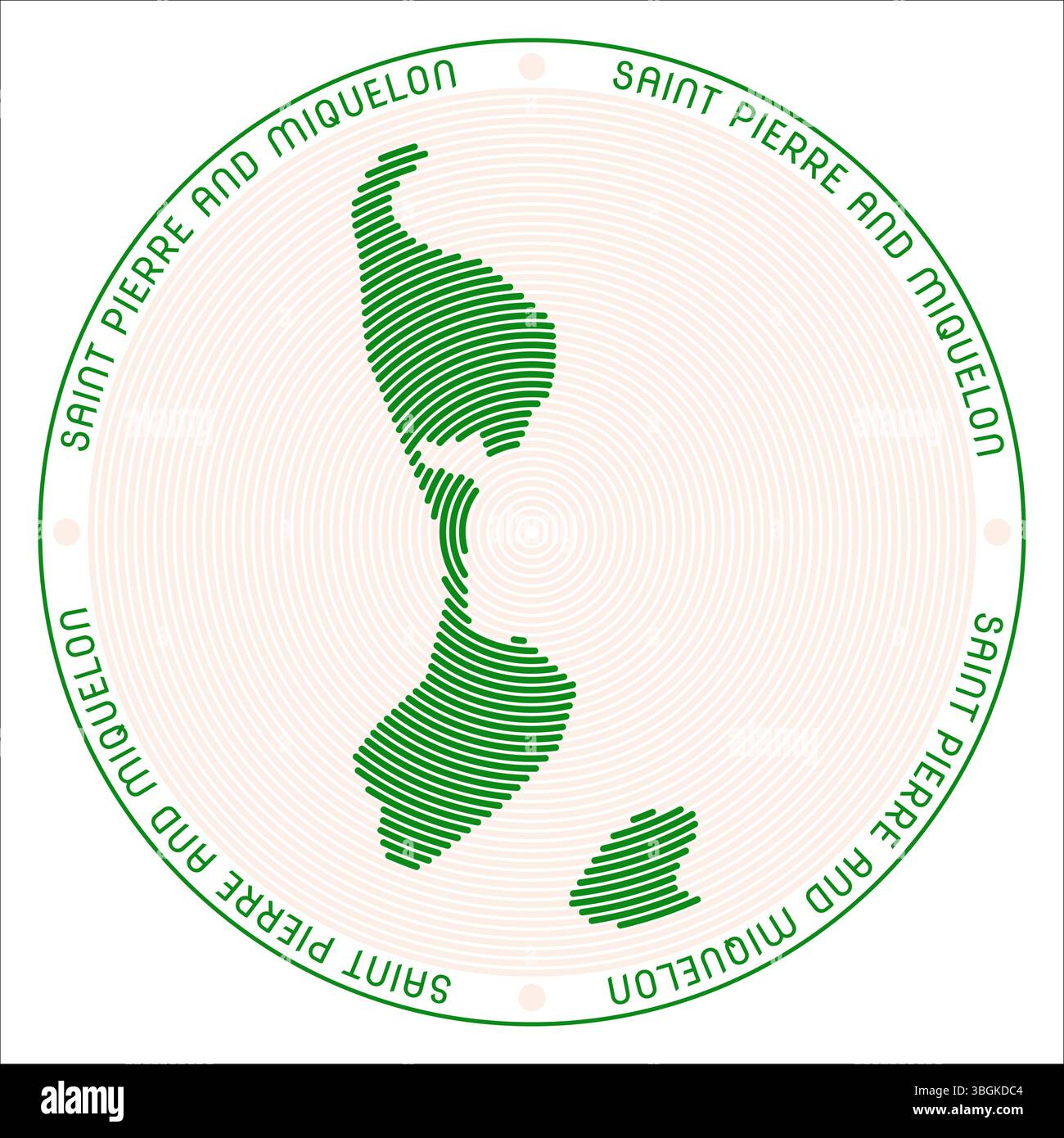 Saint Pierre and Miquelon round logo design. Country shape built of ...