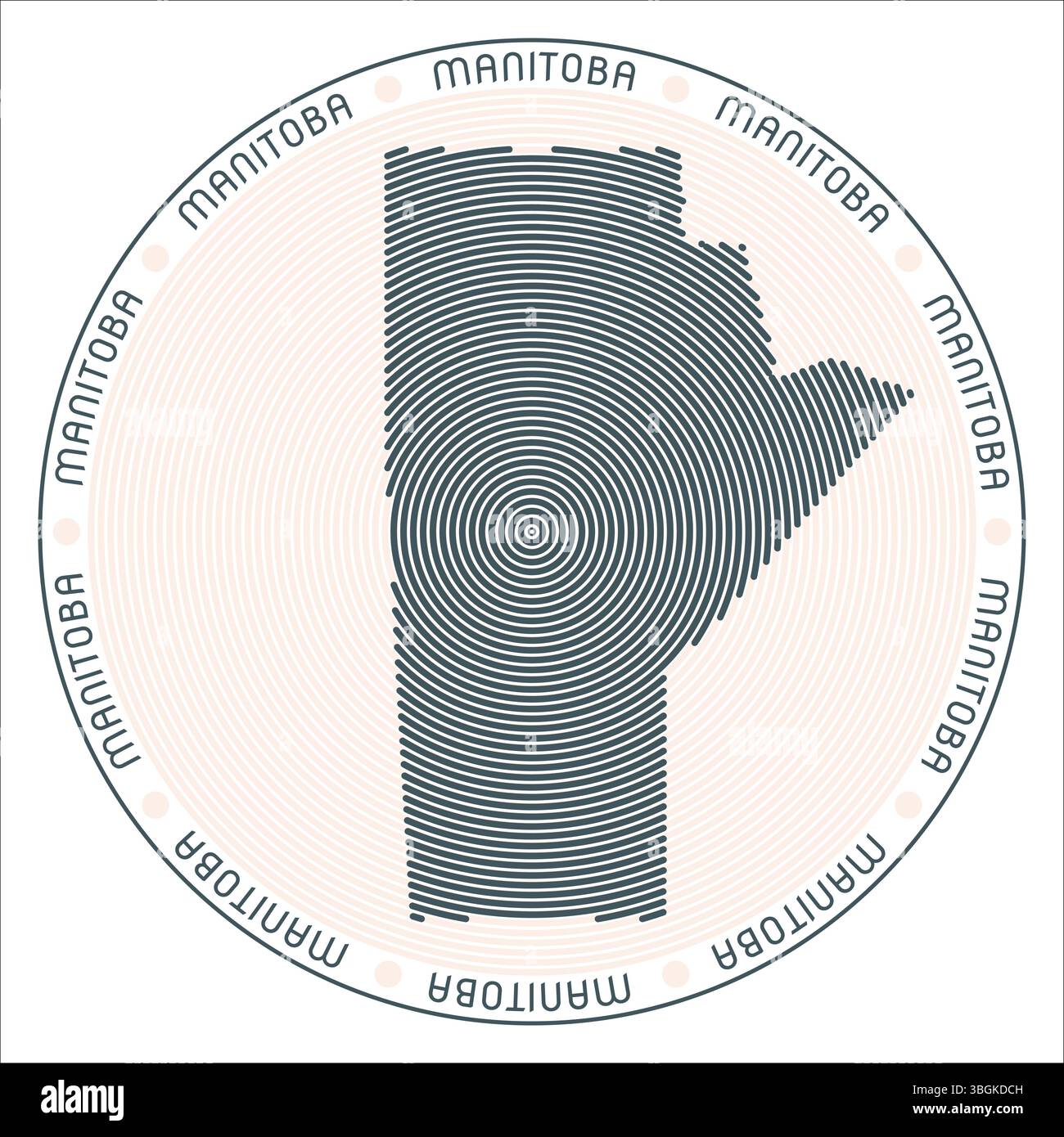 Manitoba round logo design. Province shape built of rings. Manitoba ...