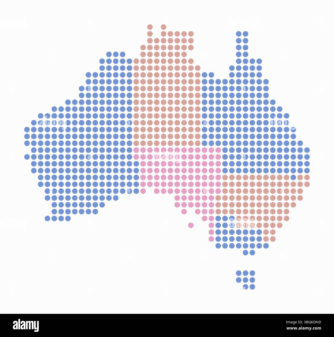 Australia dotted map. Digital style map of the country on white background. Australia shape with ...