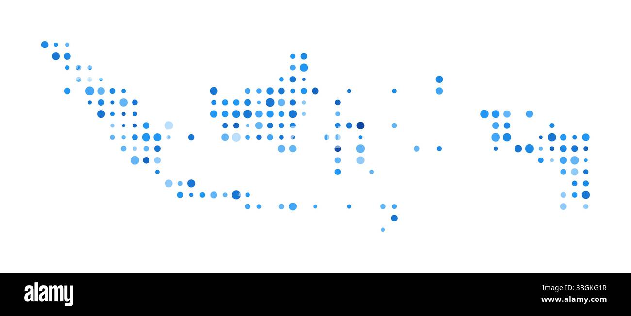 Indonesia Dot Map. Country Digital Style Shape. Indonesia vector image ...