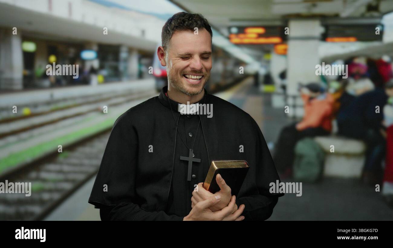 Priest holding bible train hi-res stock photography and images - Alamy