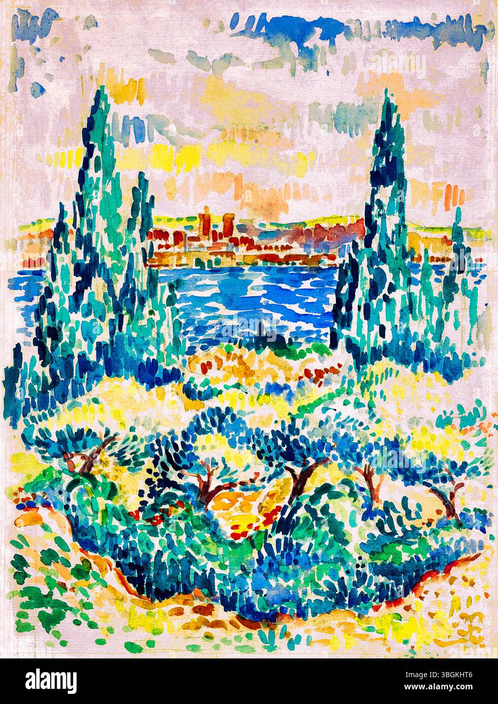 Antibes (1908) by Henri-Edmond Cross - Neo-Impressionist Pointillist ...
