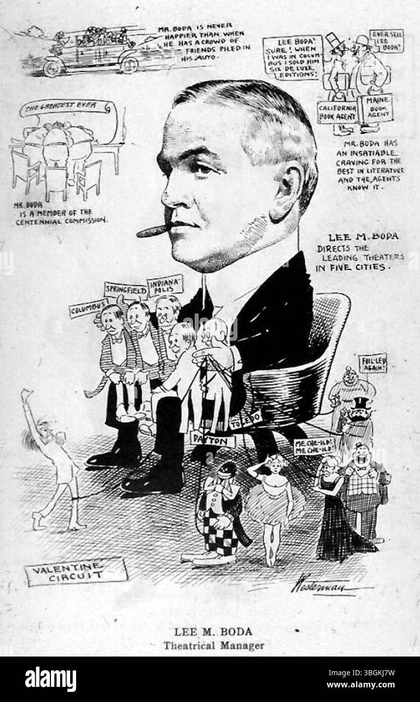 Lee Milton Boda (1859-1937) was a theater manager who founded the ...