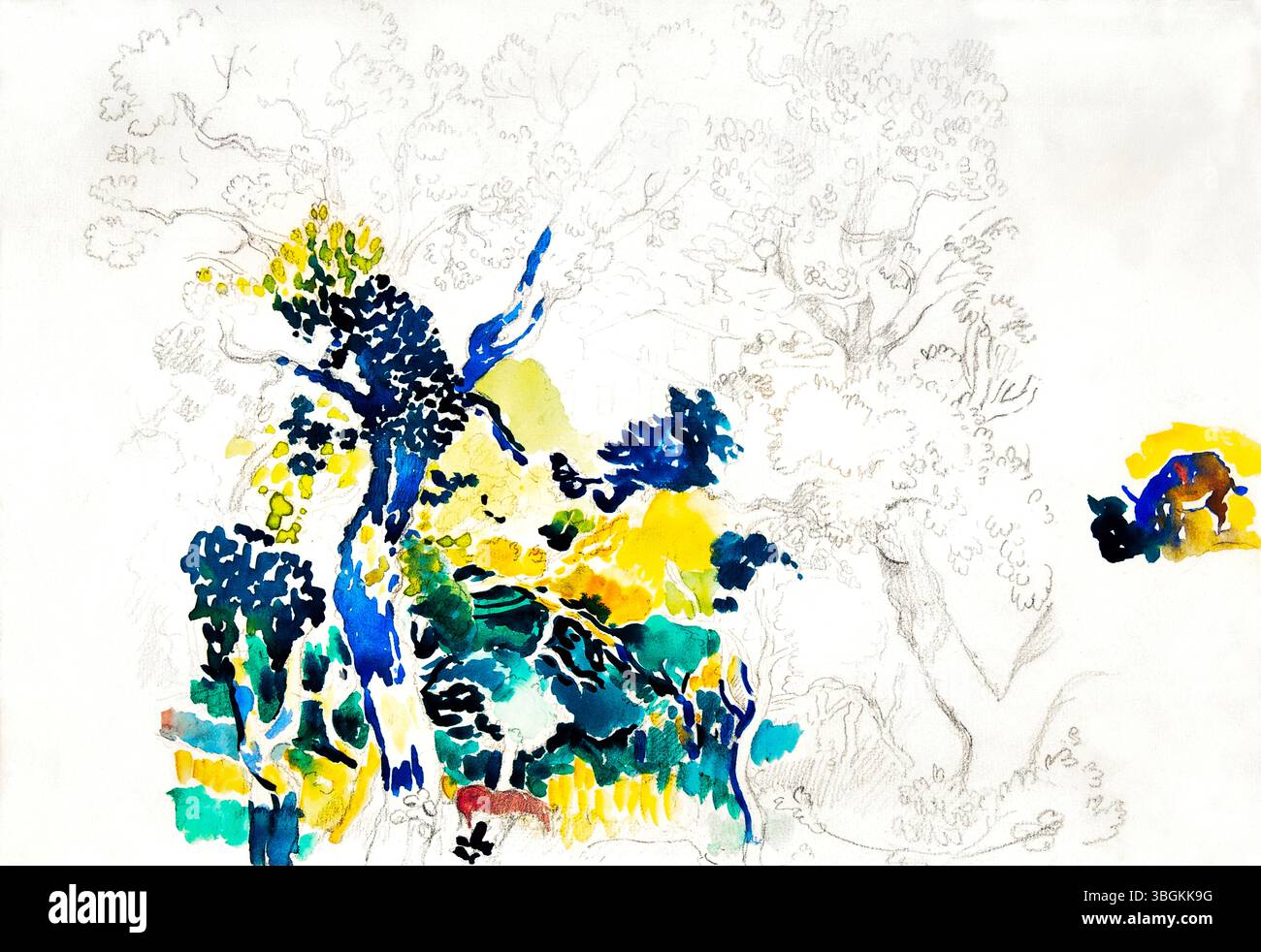 Landscape by Henri-Edmond Cross – 1910 Neo-Impressionist French Landscape Painting, Public ...