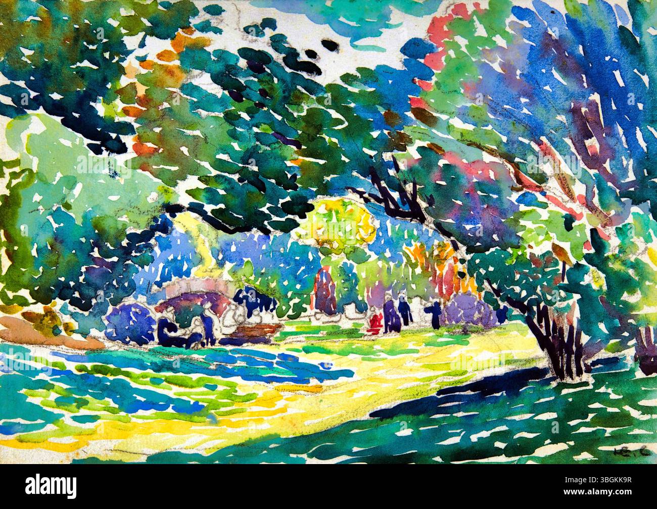 Landscape by Henri-Edmond Cross – 1910 Neo-Impressionist French ...