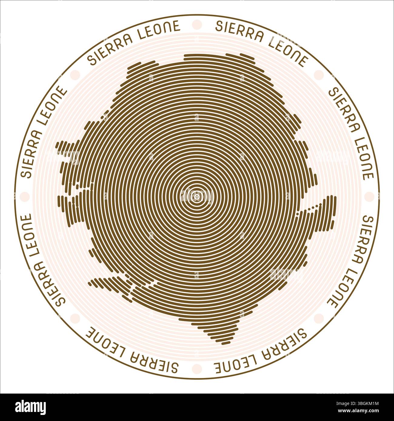 Sierra Leone round logo design. Country shape build of rings. Sierra ...