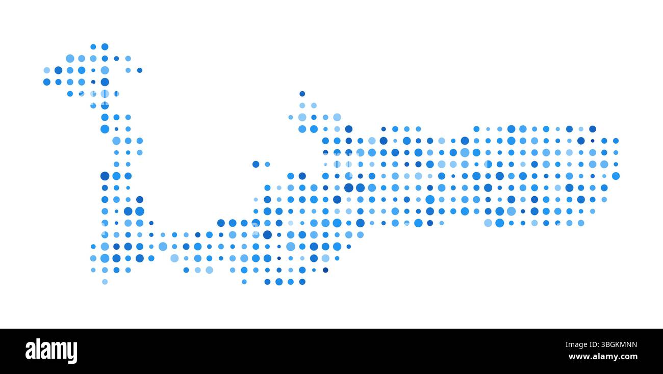 Grand Cayman Dot Map. Island Digital Style Shape. Grand Cayman vector ...