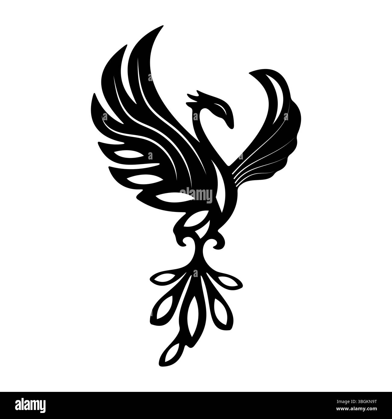 Tribal Phoenix Bird Vector Illustration. Stylized tribal phoenix bird ...