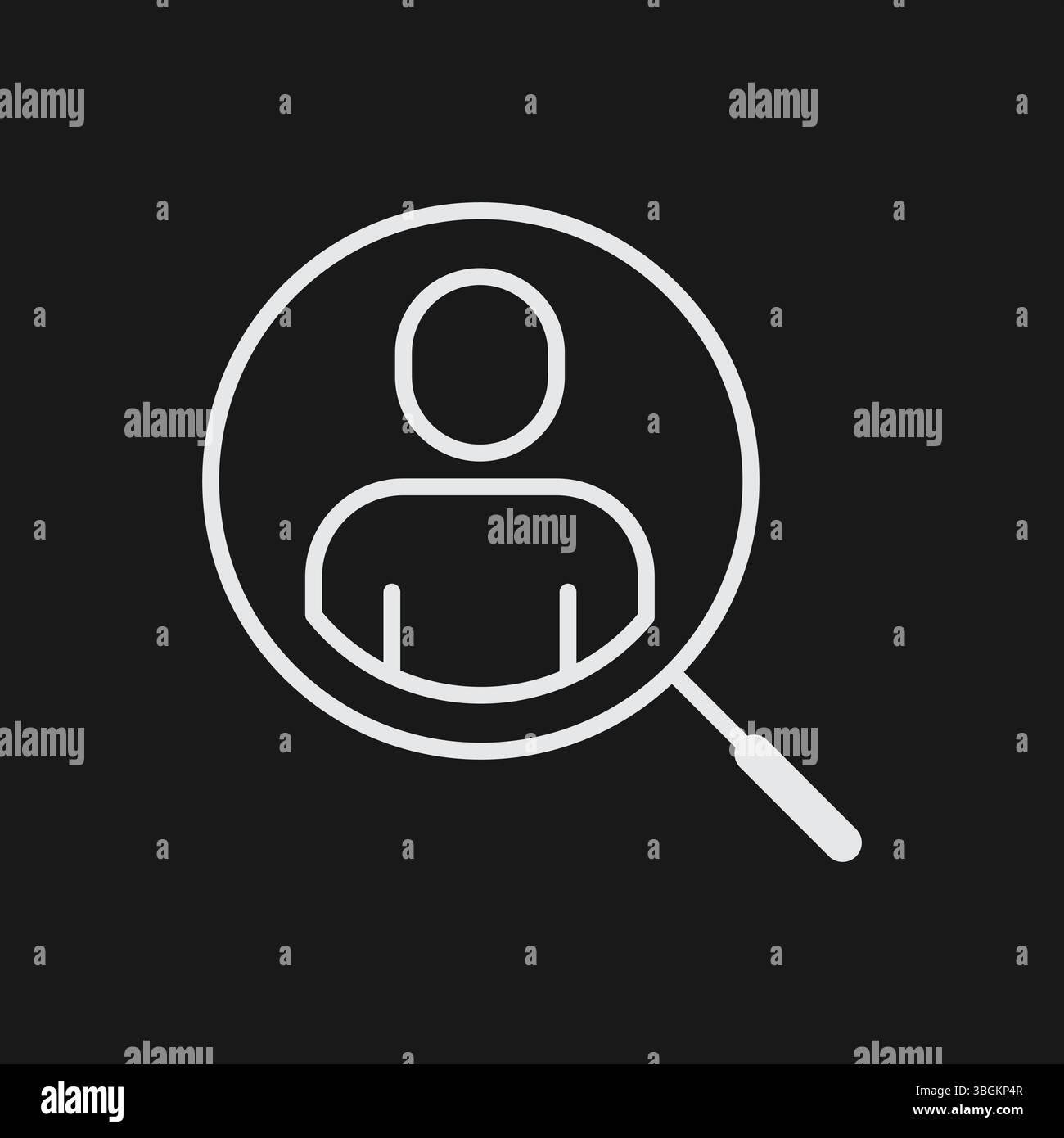 Magnifying Glass Over Person, Representing Customer Search or User ...