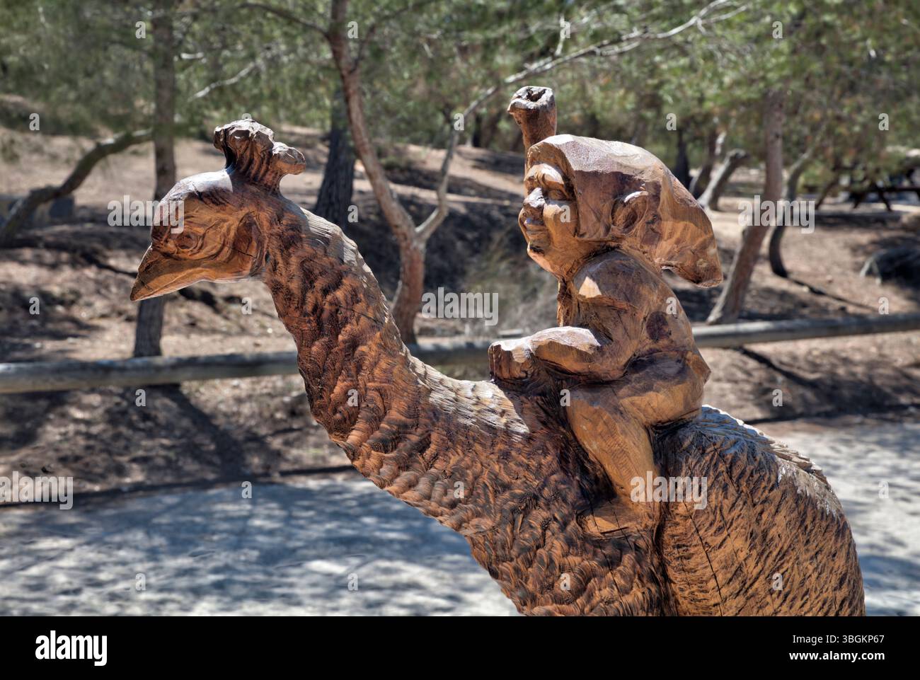 Parque El Recorral de Rojales, wooden figure, nature park, nature ...