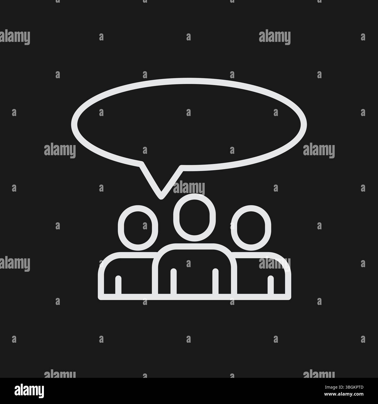 Group of Three People with a Speech Bubble, Representing Communication ...