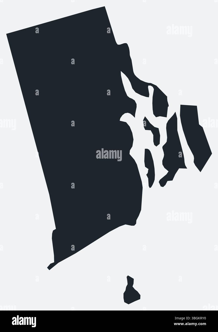 Rhode Island map. Just a simple border map. Shape of the state. Flat ...
