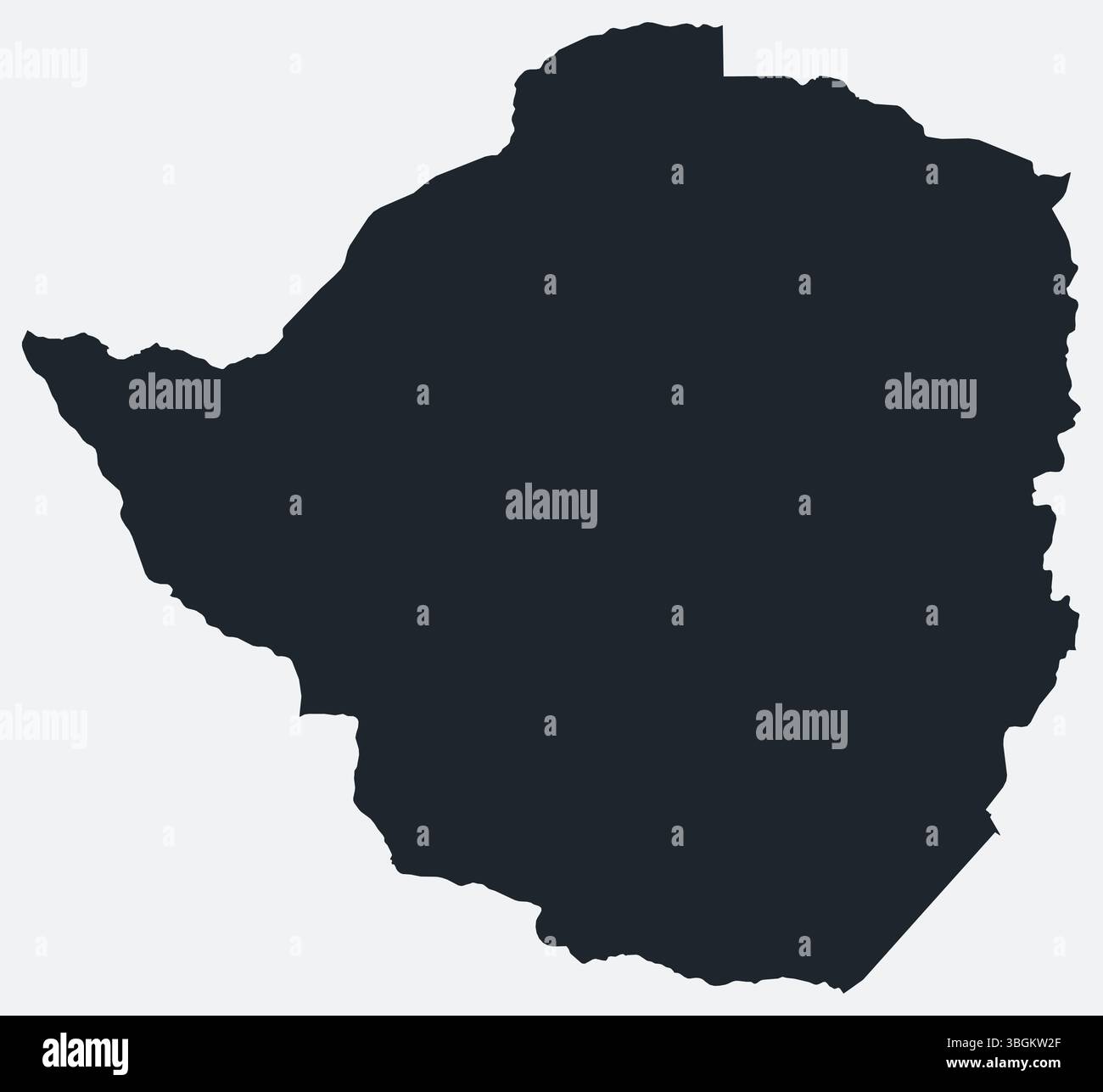 Zimbabwe map. Just a simple border map. Shape of the country. Flat ...
