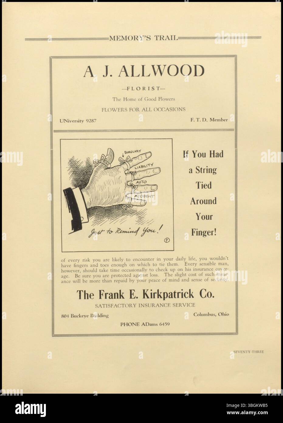The 1932 'Memory's Trail' yearbook from Hilliards High School lists ...