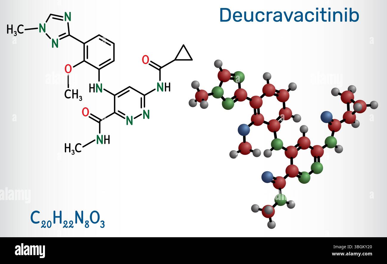 Deucravacitinib molecule. TYK2 inhibitor drug used for treatment of ...