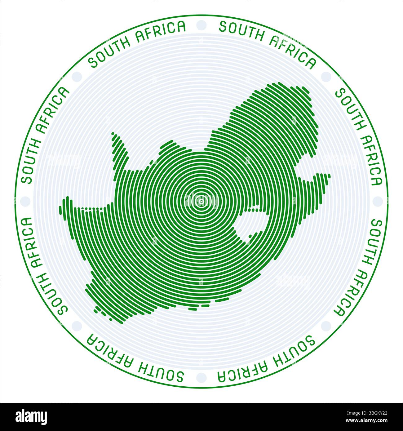 South Africa round logo design. Country shape build of rings. South ...